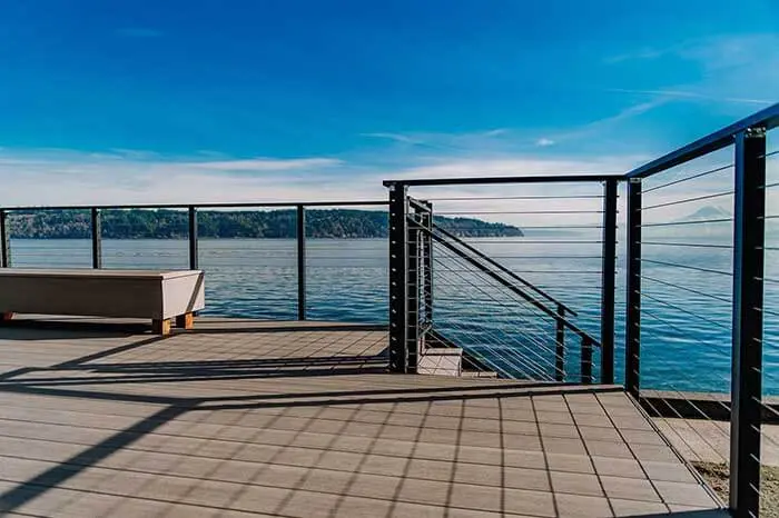 Gig Harbor new deck construction, railing installation, and stairs with ...