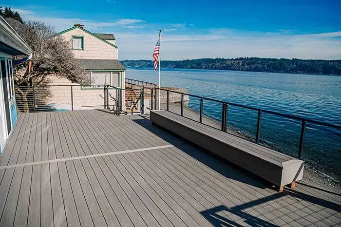 Gig Harbor new deck construction, railing installation, and stairs with ...