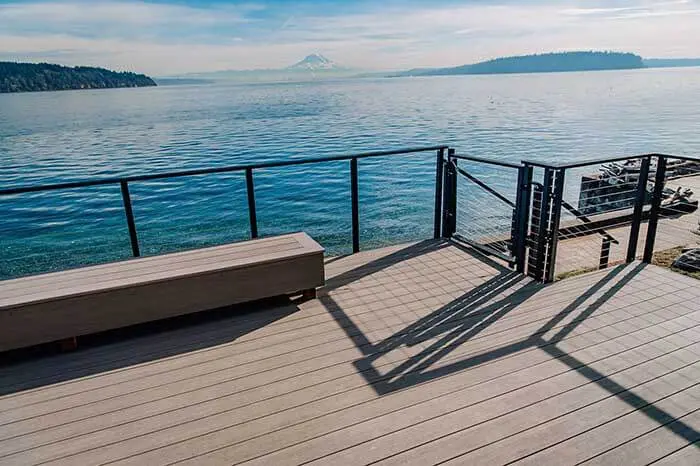 Gig Harbor new deck construction, railing installation, and stairs with ...