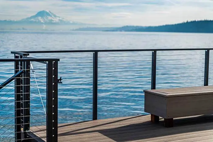 Gig Harbor new deck construction, railing installation, and stairs with ...